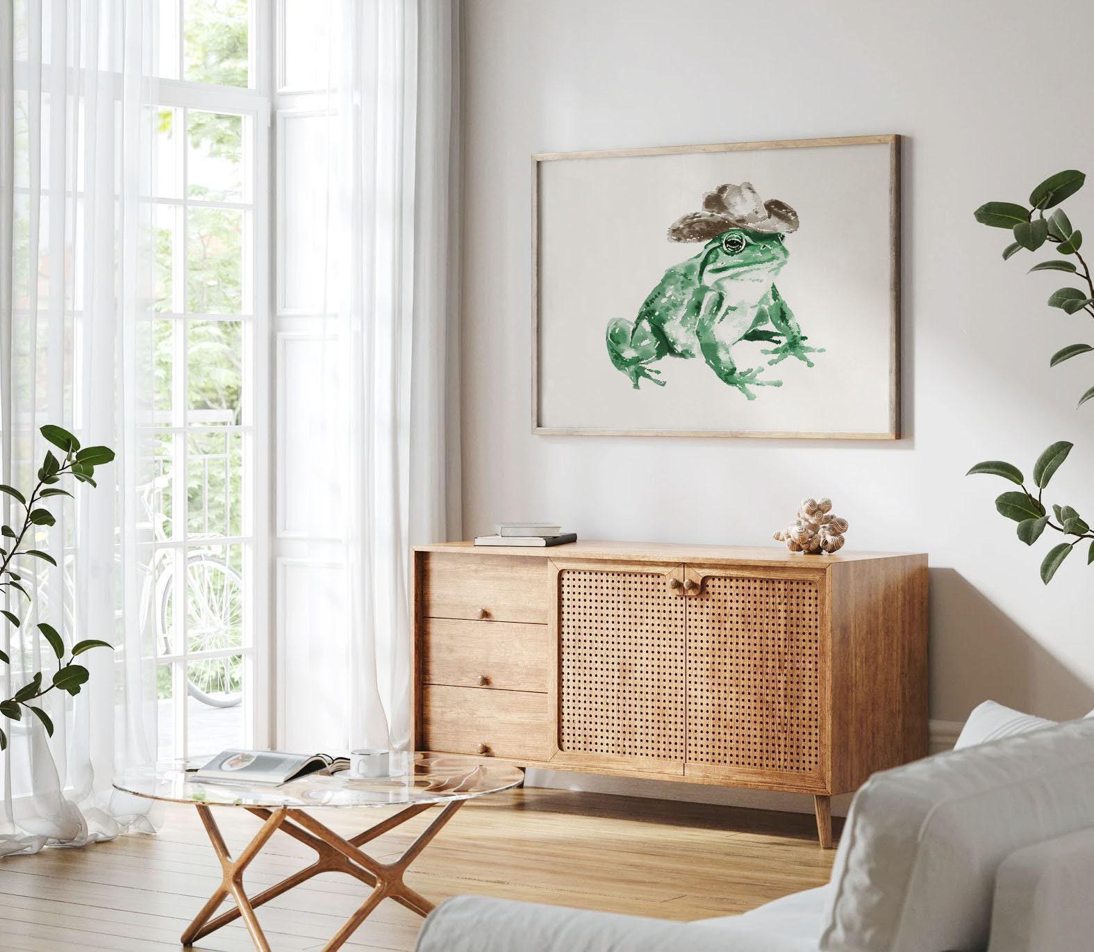 Retro Cowboy Frog Download, Horizontal Western Wall Art, Original ...