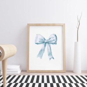 Blue Bow Print Preppy Art Bow Painting Preppy Dorm Prints Aesthetic ...