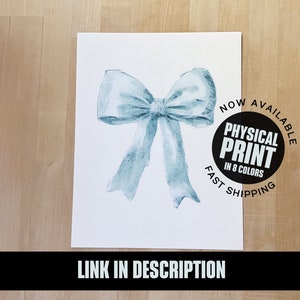 Blue Bow Print Preppy Art Bow Painting Preppy Dorm Prints Aesthetic ...