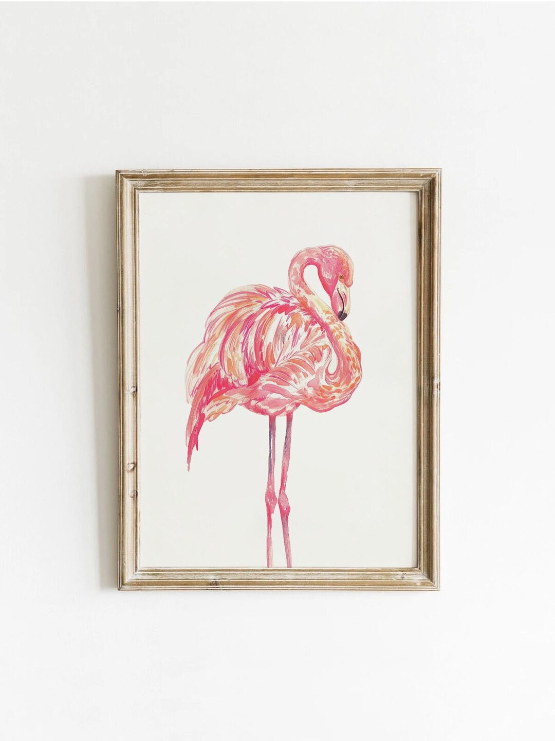 Retro Pink Flamingo Printable, Spring Pastel Decor, Preppy Animal Print ...