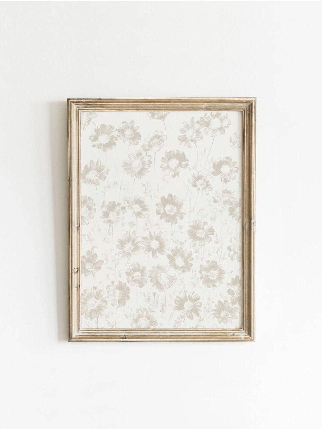 Ivory Daisies Poster, White Wall Art, Flower Pattern Poster, Girly ...