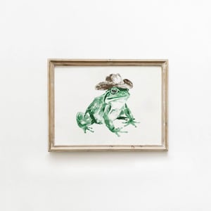 Retro Cowboy Frog Download, Horizontal Western Wall Art, Original ...