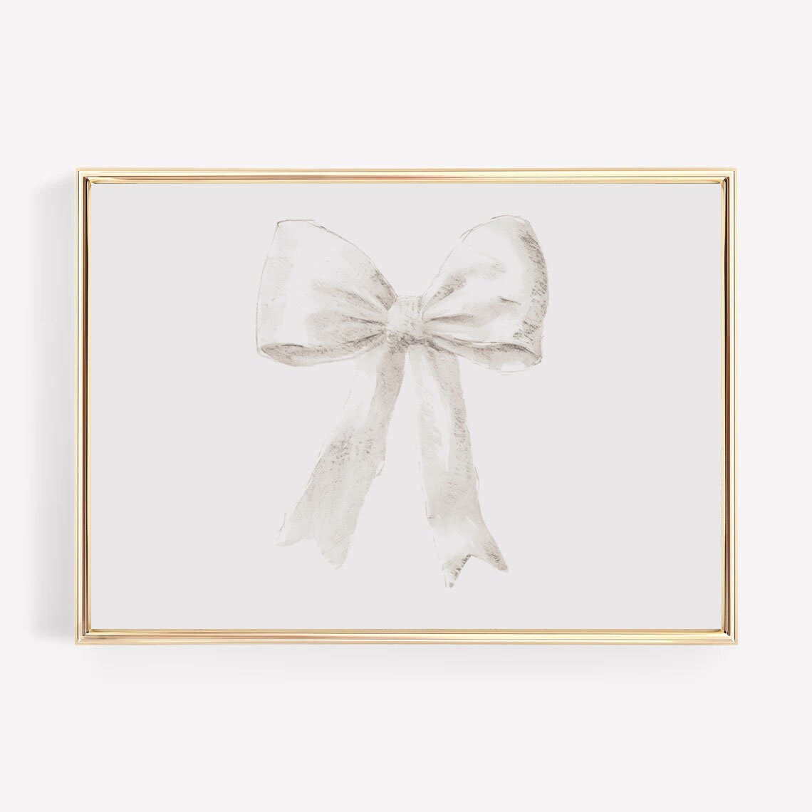 White Bow Print Preppy Horizontal Bow Painting Cute Dorm Prints ...
