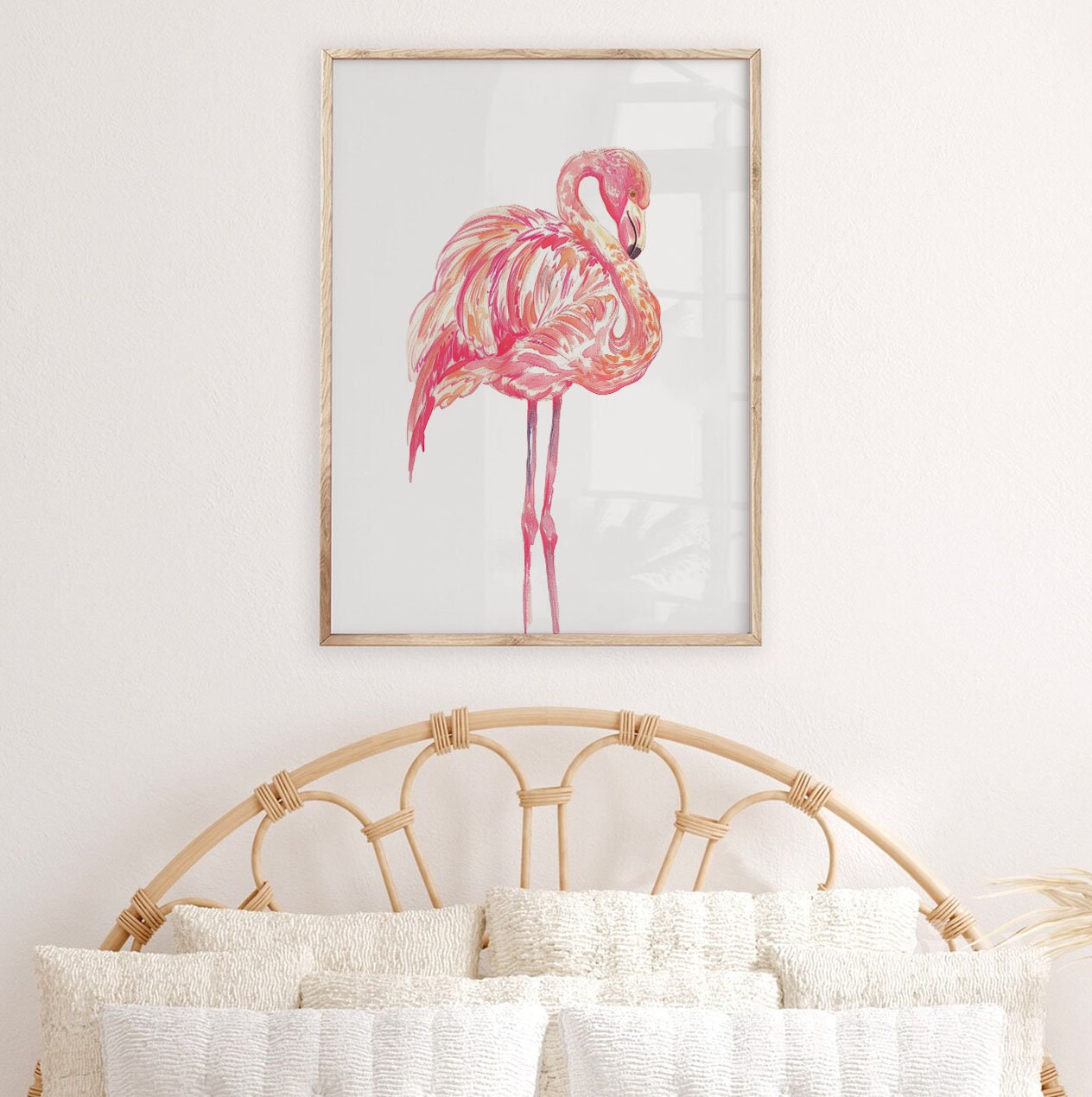 Retro Pink Flamingo Printable, Spring Pastel Decor, Preppy Animal Print ...