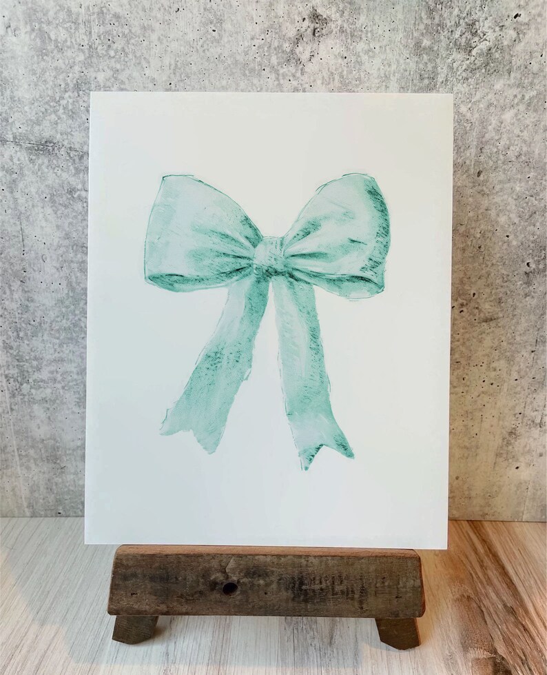 Preppy Bow Art Print, Giclee Fine Art Print, Girly Room Decor, Retro ...
