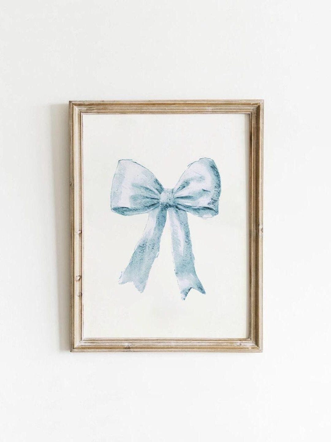 Blue Bow Print Preppy Art Bow Painting Preppy Dorm Prints Aesthetic ...