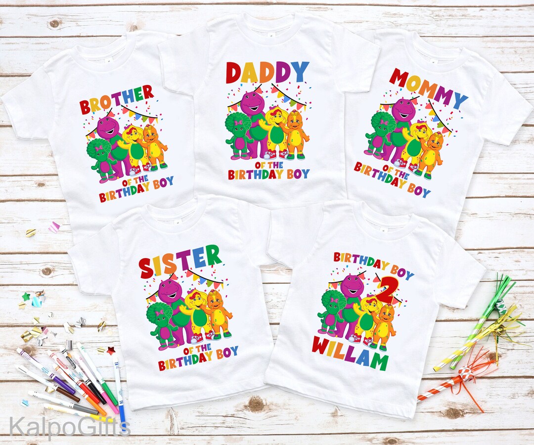 Barney Birthday Shirt Personalized Barney Birthday Shirt Etsy