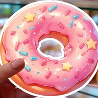 Sprinkle Donut Sticker - Etsy