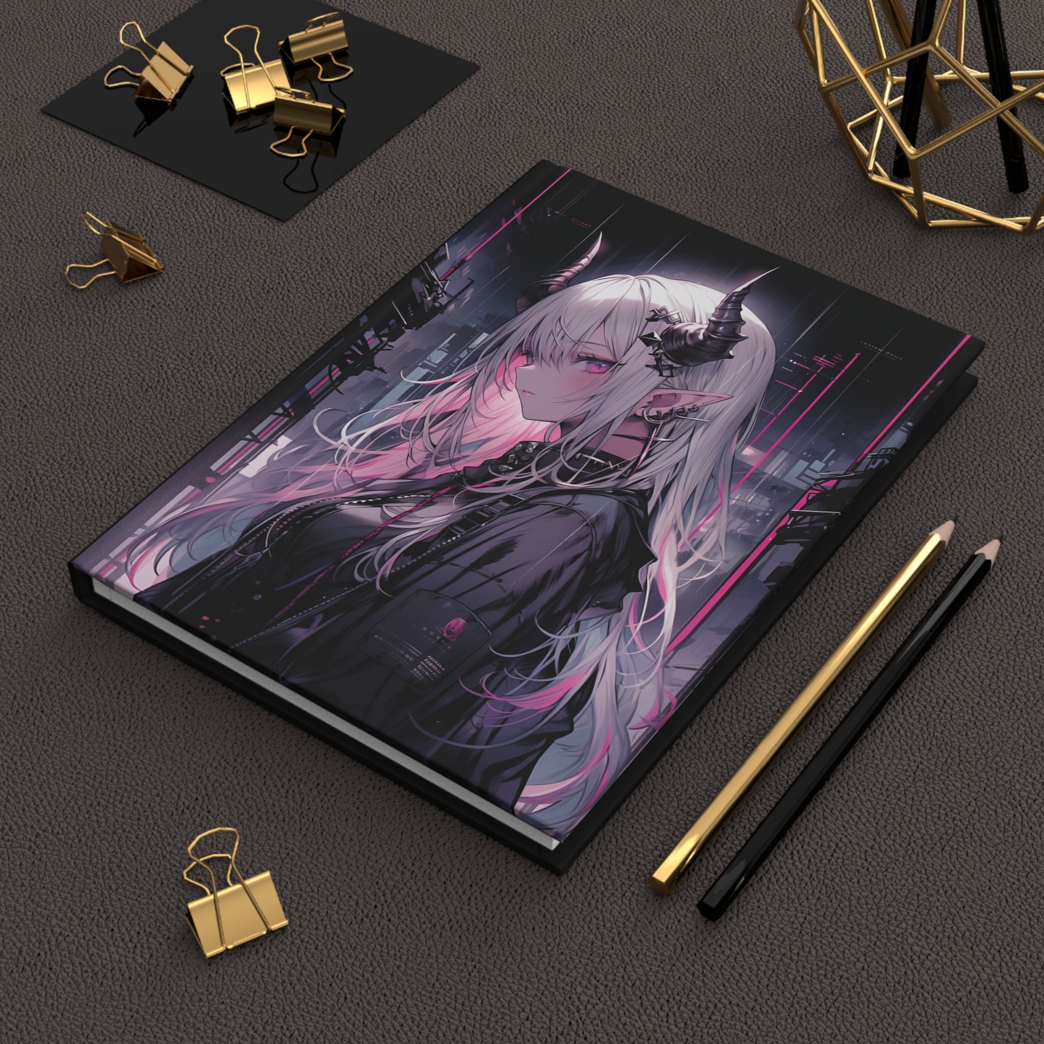 Anime Art Journal Anime Girl Notebook Anime Gift Dream Journal Demon ...