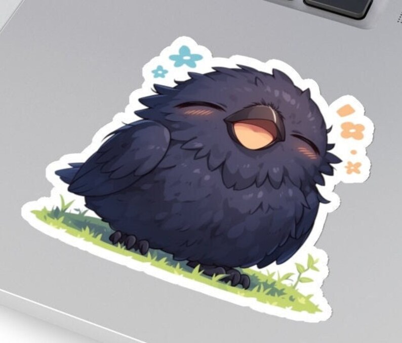 Baby Crow Sticker Crow Sticker Baby Bird Sticker Cute Baby Crow Sticker ...