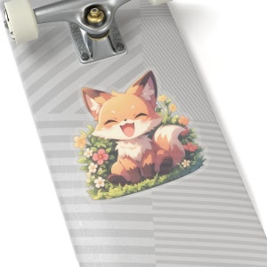 Fox Sticker Cute Fox Sticker Gift Happy Fox Sticker Laptop Decal Cute ...