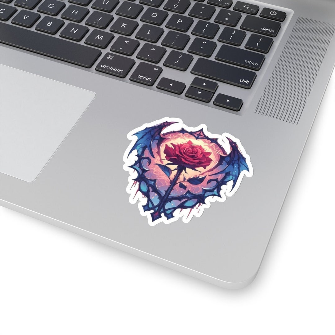 Gothic Rose Sticker, Goth Rose Sticker, Goth Red Rose Sticker, Gothic ...