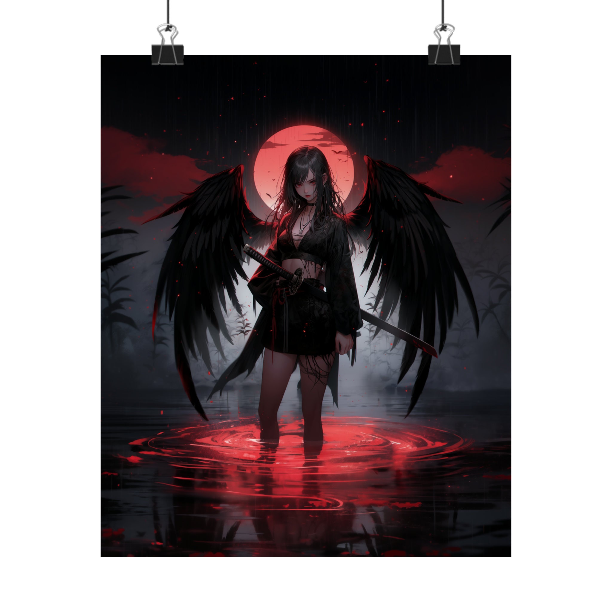 Anime Art Poster Anime Art Print Anime Waifu Poster Angel Art Print ...