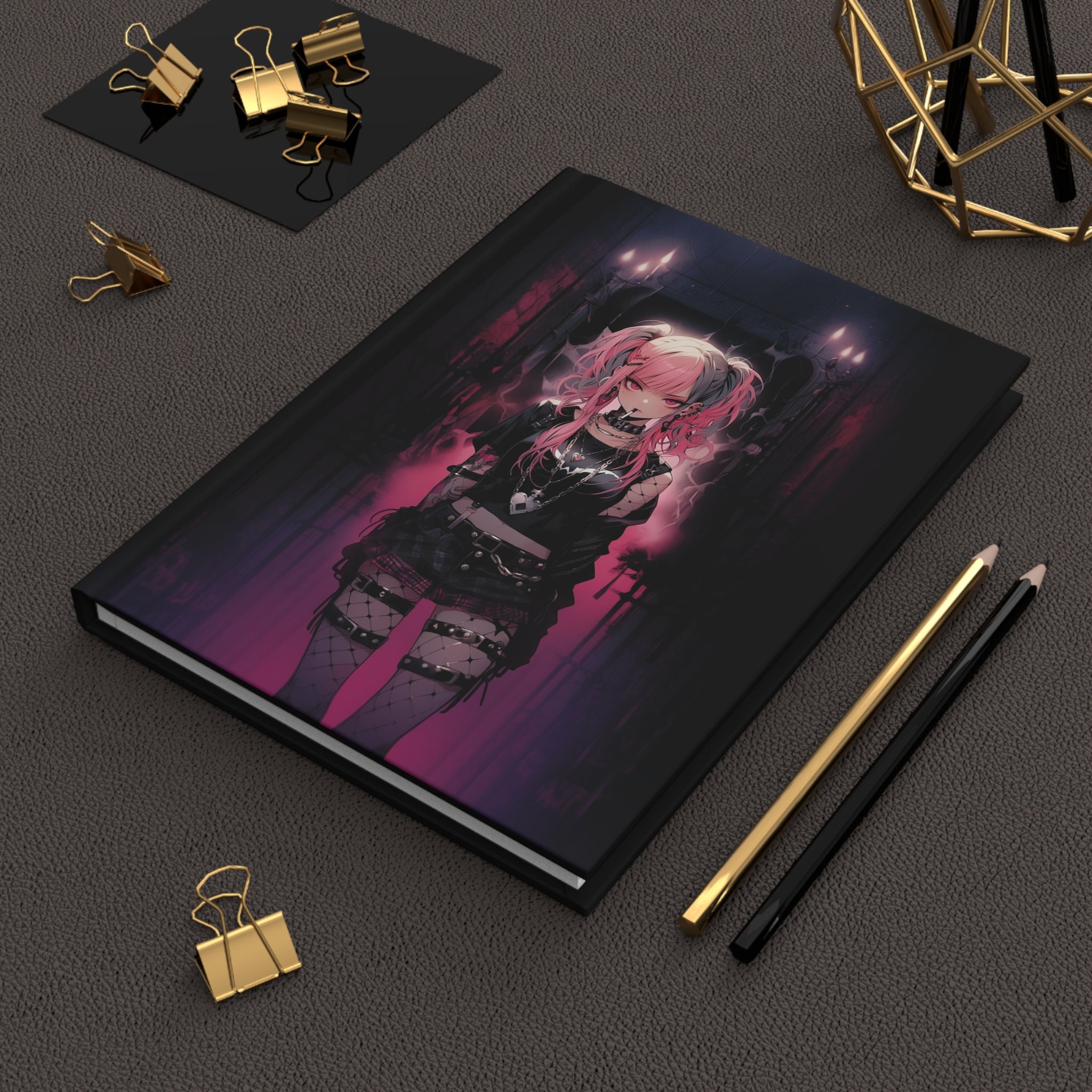 Anime Art Journal Punk Girl Journal Anime Girl Notebook Anime Gift ...