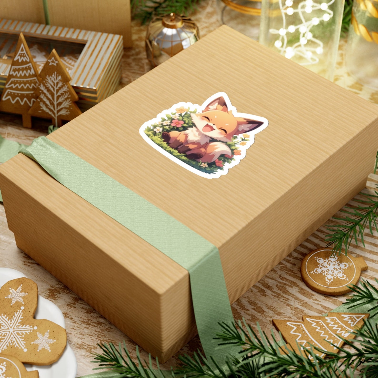 Fox Sticker Cute Fox Sticker Gift Happy Fox Sticker Laptop Decal Cute ...