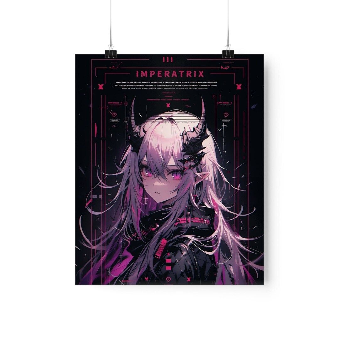 Anime Art Poster Anime Art Print Anime Waifu Poster Demon Girl Art ...