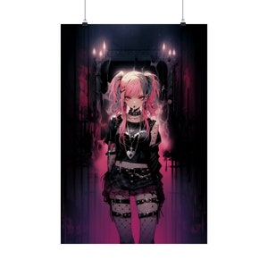 Anime Art Poster Anime Art Print Anime Waifu Poster Punk Girl Art Print ...