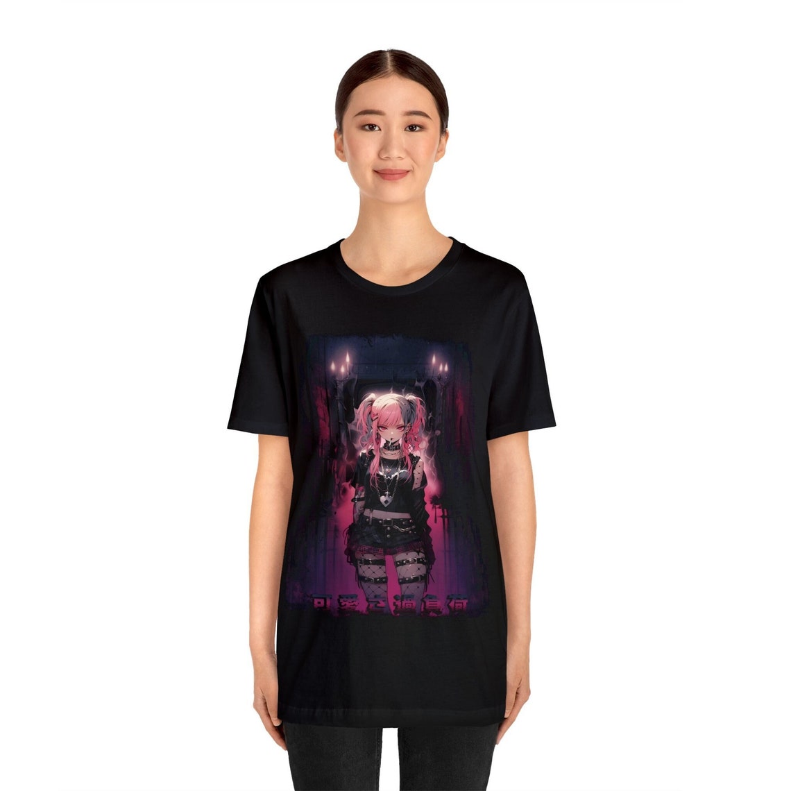 Anime Tee Punk Girl Anime Tshirt Waifu T-shirt Anime Art Tee Cyberpunk ...