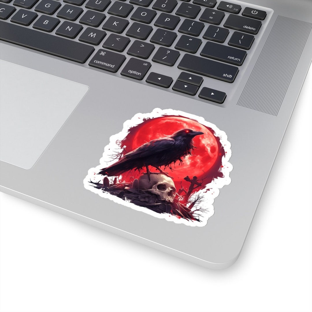 Crow Sticker Crow Art Raven Sticker Halloween Sticker Gothic Sticker ...