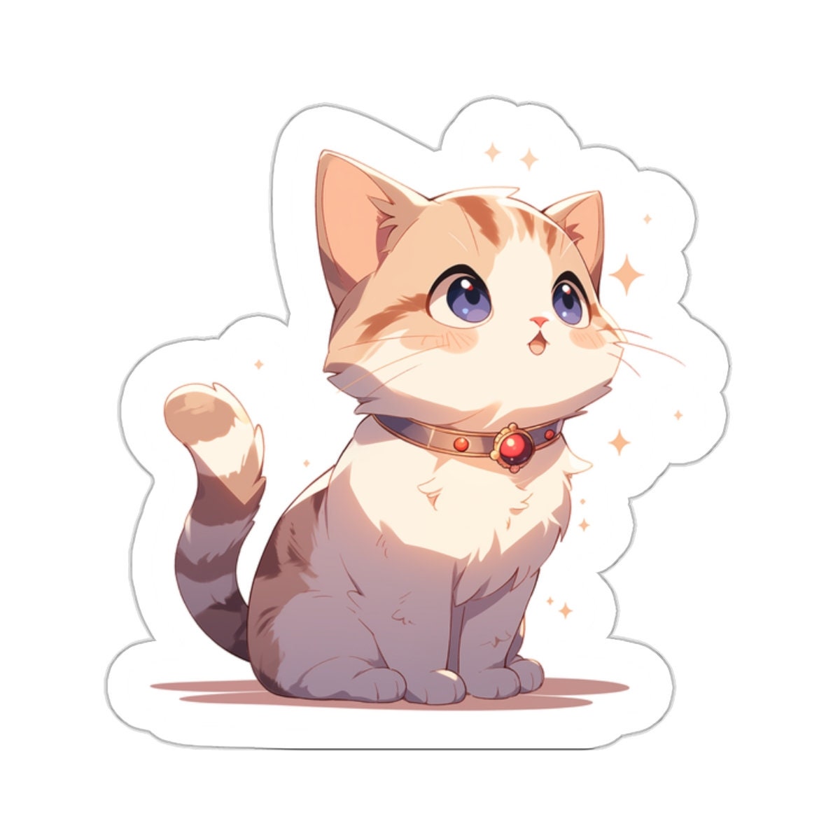 Cat Sticker Cute Sticker Kitty Sticker Cat Stickers Cat Gift - Etsy