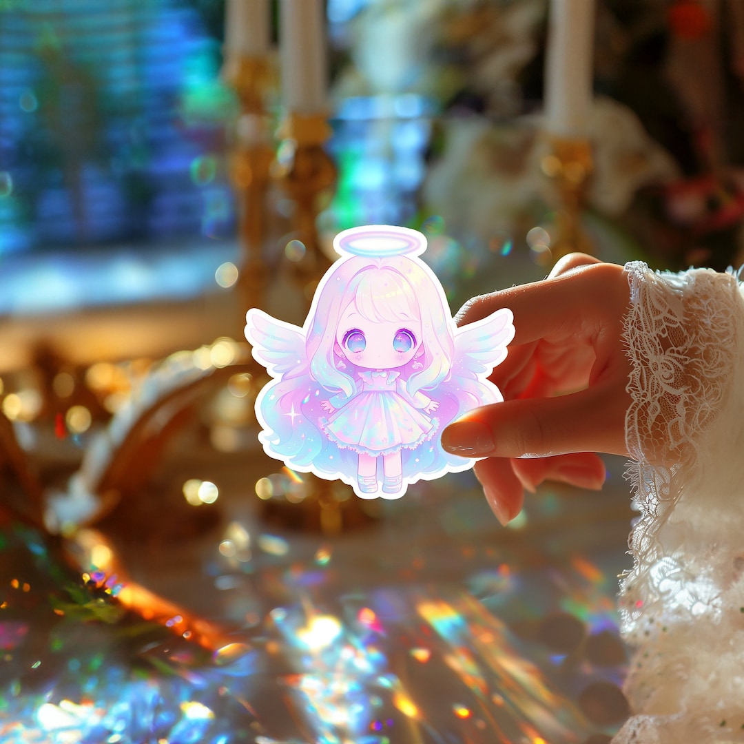 Pastel Kawaii Anime Angel Sticker - Cute Manga Chibi Angel Decal ...
