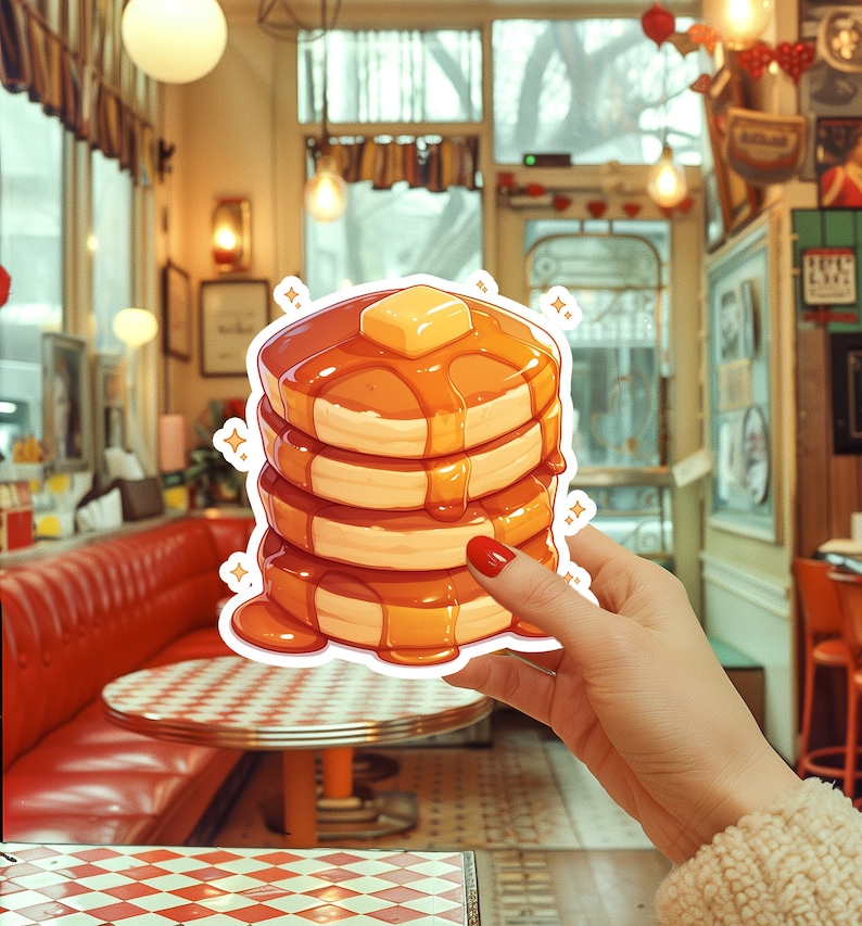 Pancake Sticker Cute Sticker Food Stickers Kawaii Stickers Pancakes ...