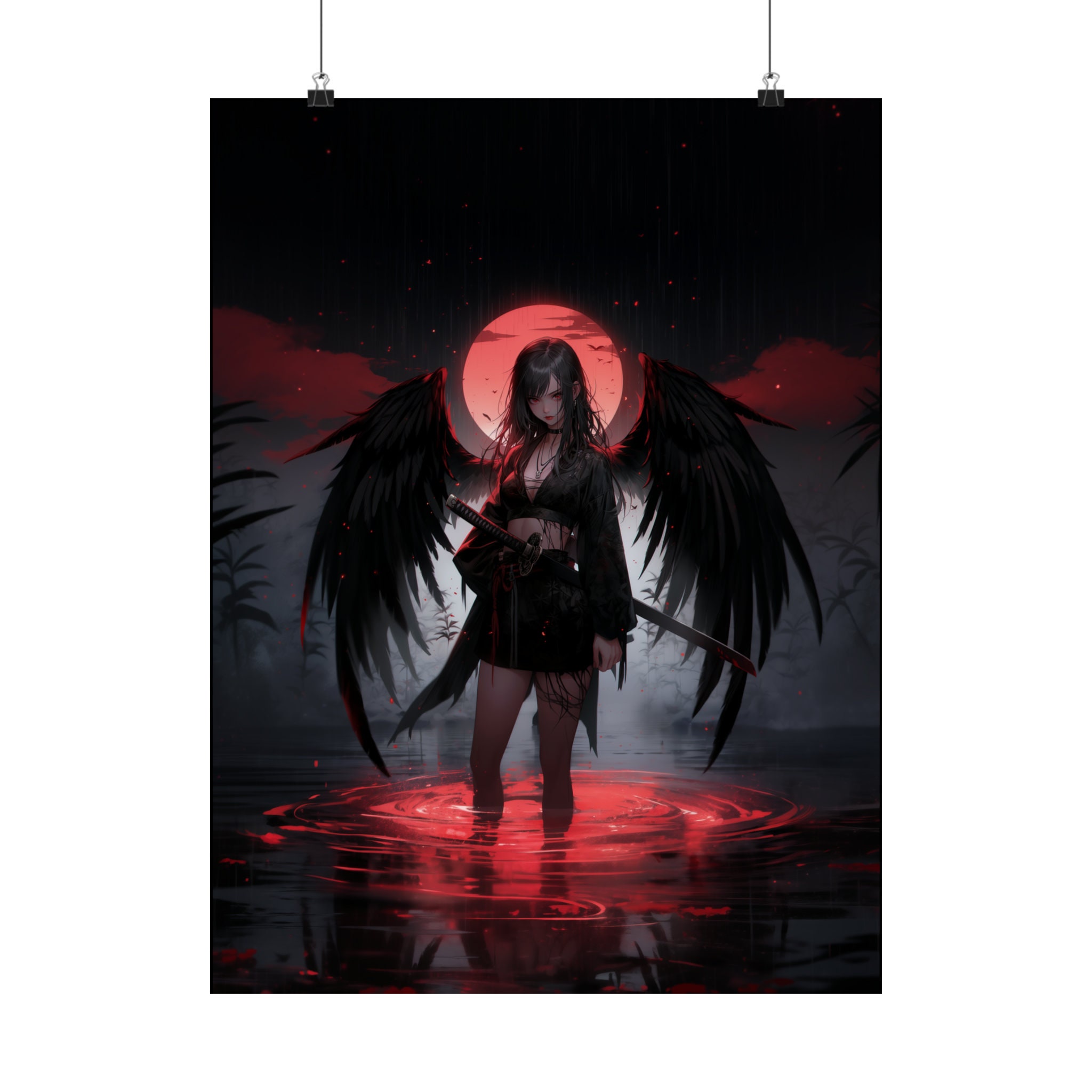 Anime Art Poster Anime Art Print Anime Waifu Poster Angel Art Print ...