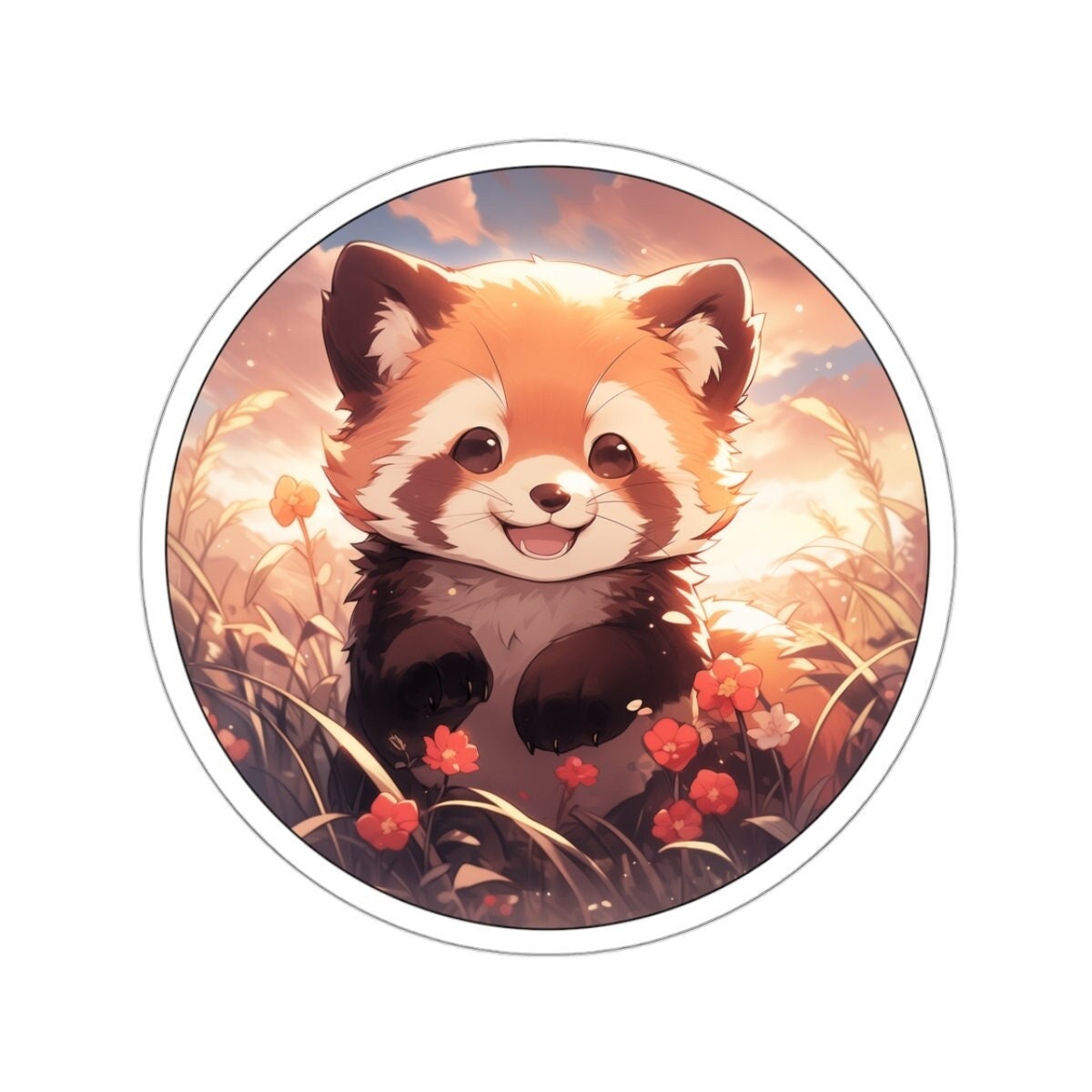 Red Panda Sticker Cute Red Panda Sticker Kawaii Sticker Anime Sticker ...