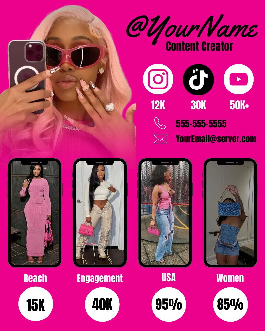 UGC Portfolio Template UGC Business Card Template - Etsy