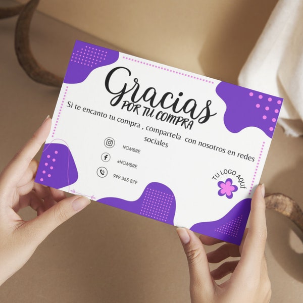Tarjeta agradecimiento compra - Etsy México