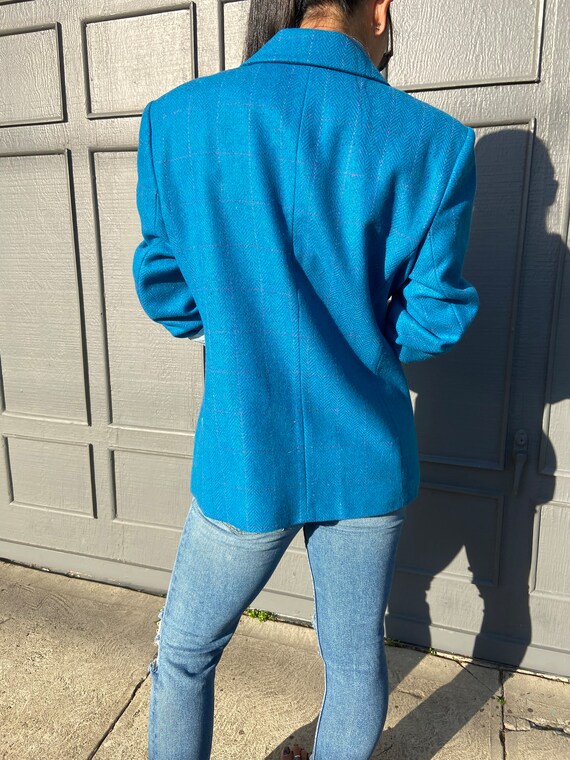 90s Vintage Jacket | Electric Blue Suit Jacket | Neon… - Gem