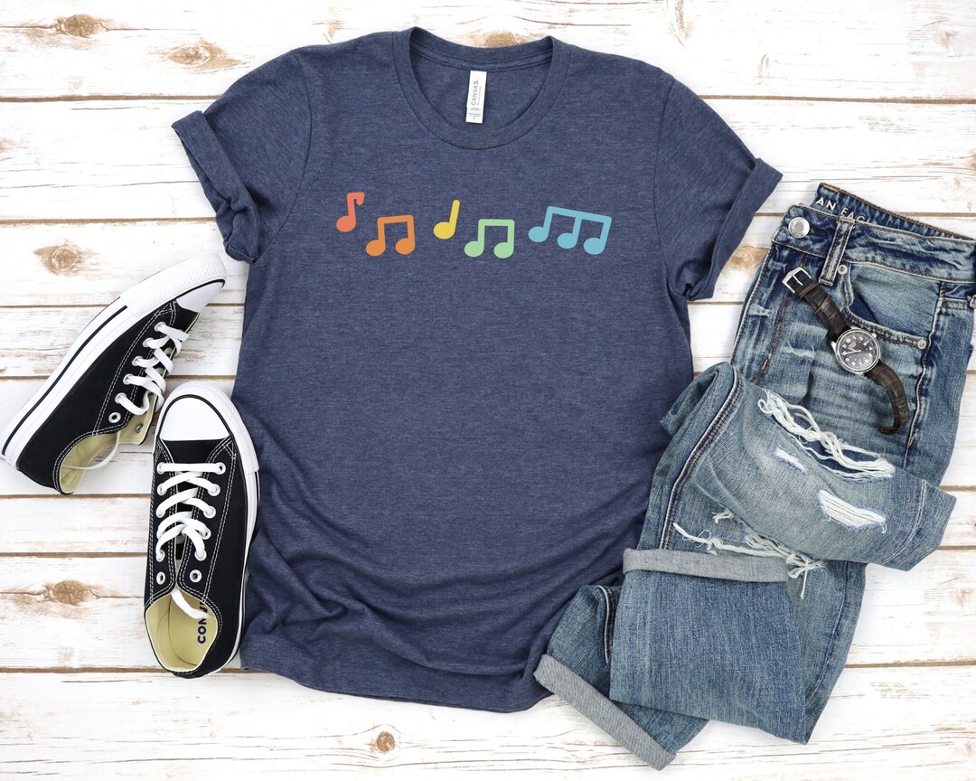 Colorful Music Notes Shirt, Musical Note Shirt, Music Lover Shirt ...