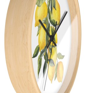 Beautiful Tuscan Lemons Wall Clock, Lemon Kitchen Decor, Zesty and ...