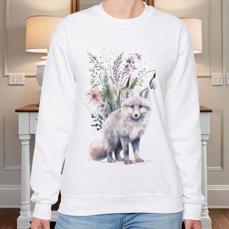White Fox Jumper - Etsy Australia