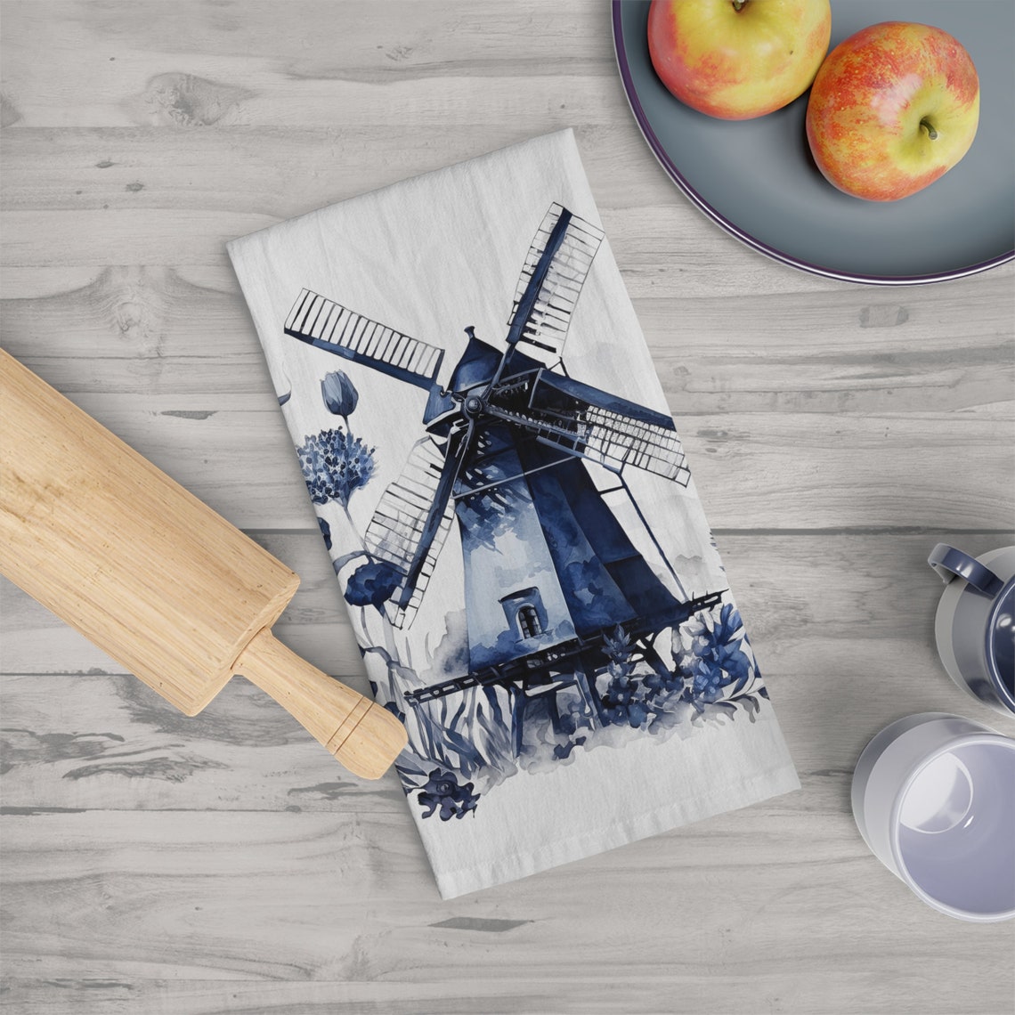 Dutch Windmill Soft Tea Towel, Dutch Houses, Delft, Amsterdam, Holland ...