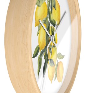Beautiful Tuscan Lemons Wall Clock, Lemon Kitchen Decor, Zesty and ...