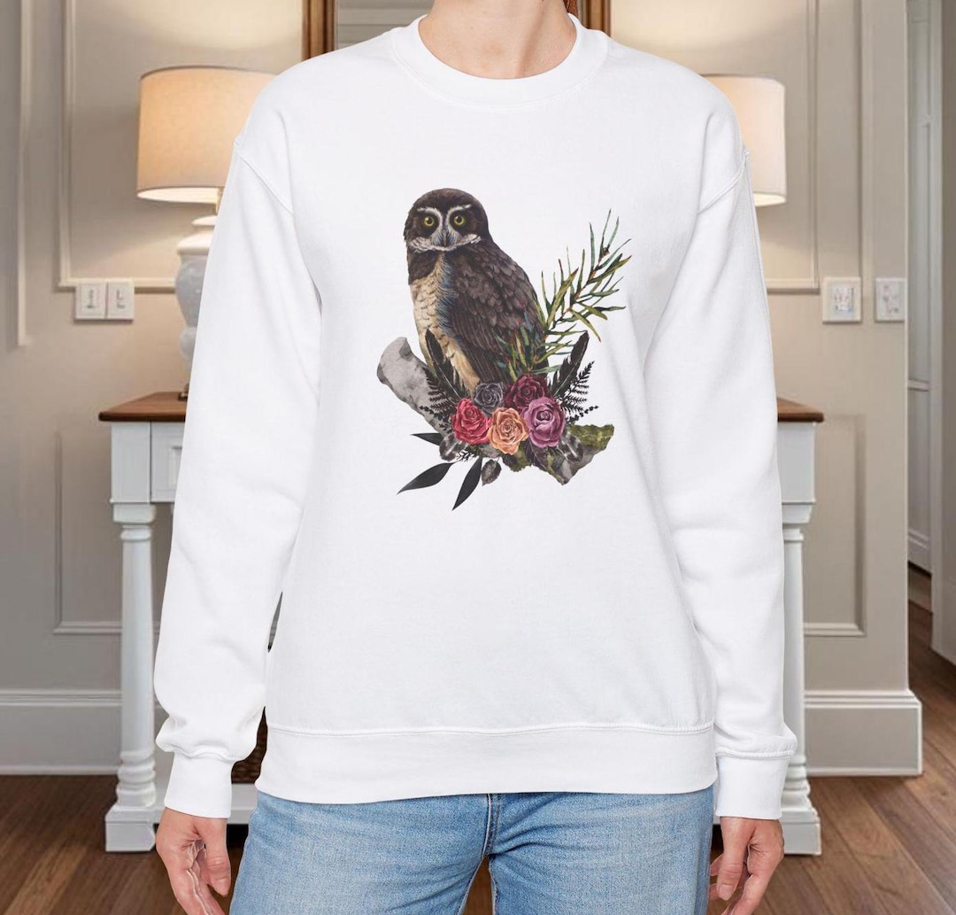 Dark Academia Owl Sweatshirt, Nature Fairycore Crewneck, Unisex Owl ...