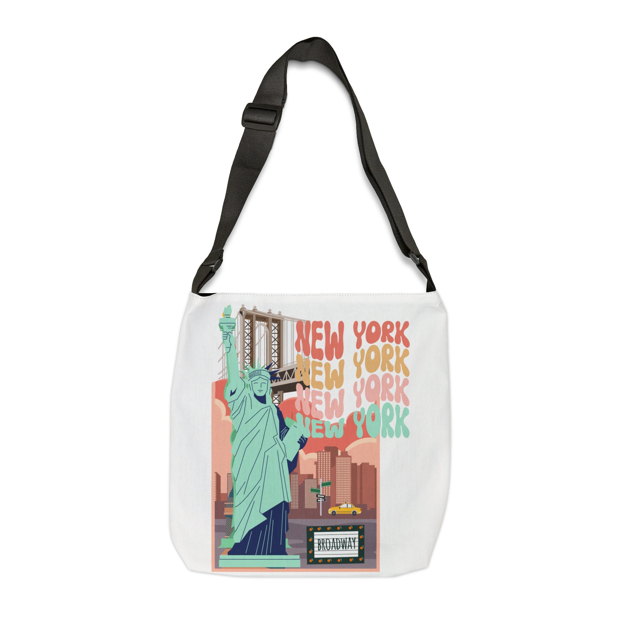 New York Adjustable Tote Bag, I Love NY Cute All Purpose Tote Bag. New ...