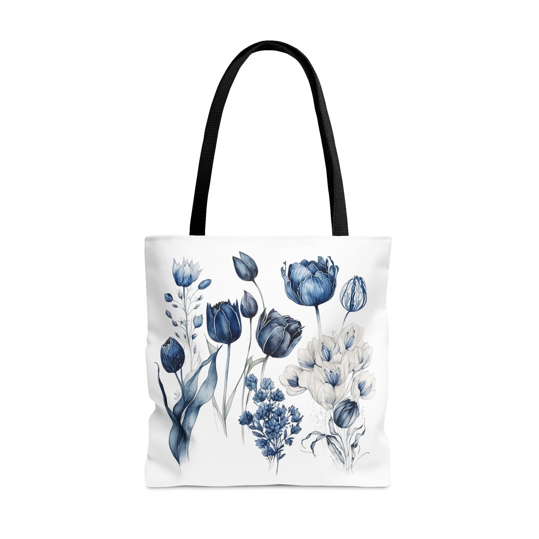 Delft Blue Dutch Tulips, Tote Bag, All Purpose Bag - Etsy