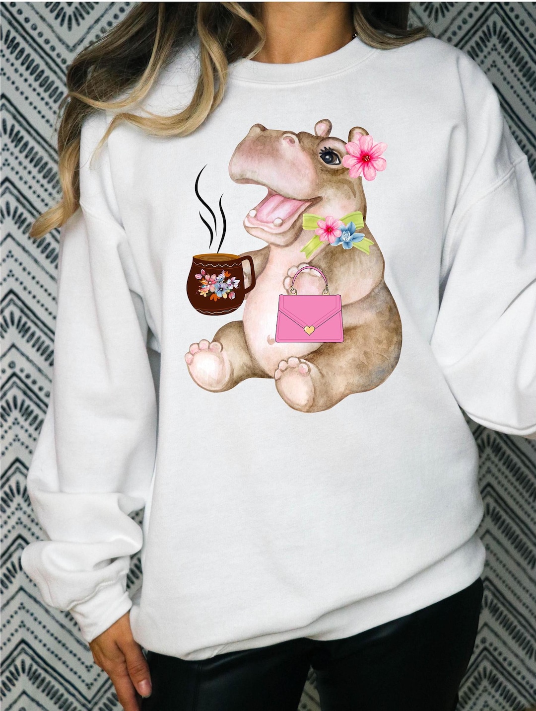 Hippo Shirt, Floral Hippo Shirt, Hippopotamus Shirts, Hippo Lover T ...