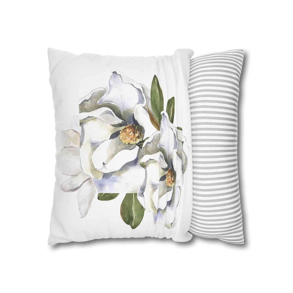 Beautiful Southern Magnolia Flowers Spun Polyester Square Pillow Case ...