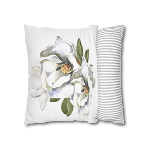 Beautiful Southern Magnolia Flowers Spun Polyester Square Pillow Case ...