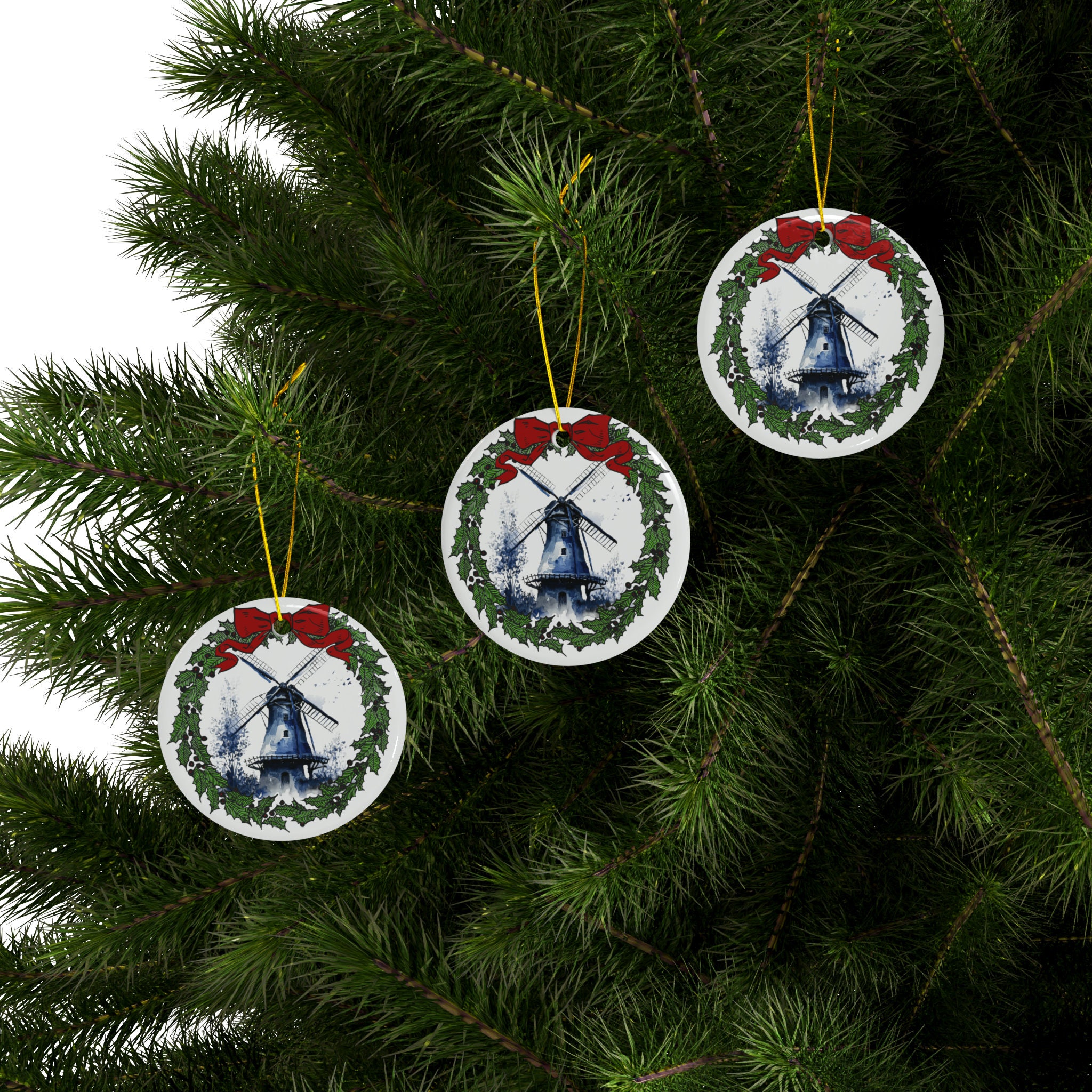 Delft Dutch Windmill Ceramic Ornaments 1pc, 3pcs, 5pcs, 10pcs ...
