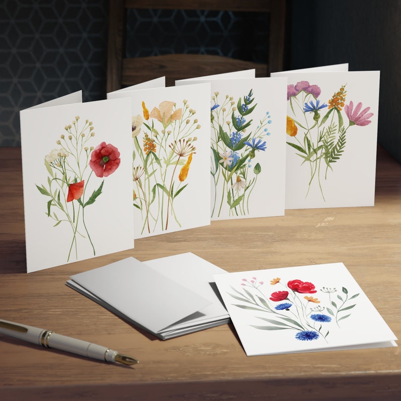 Multi-design Flower Garden Greeting Cards (5-pack) - Multi-design Blank ...