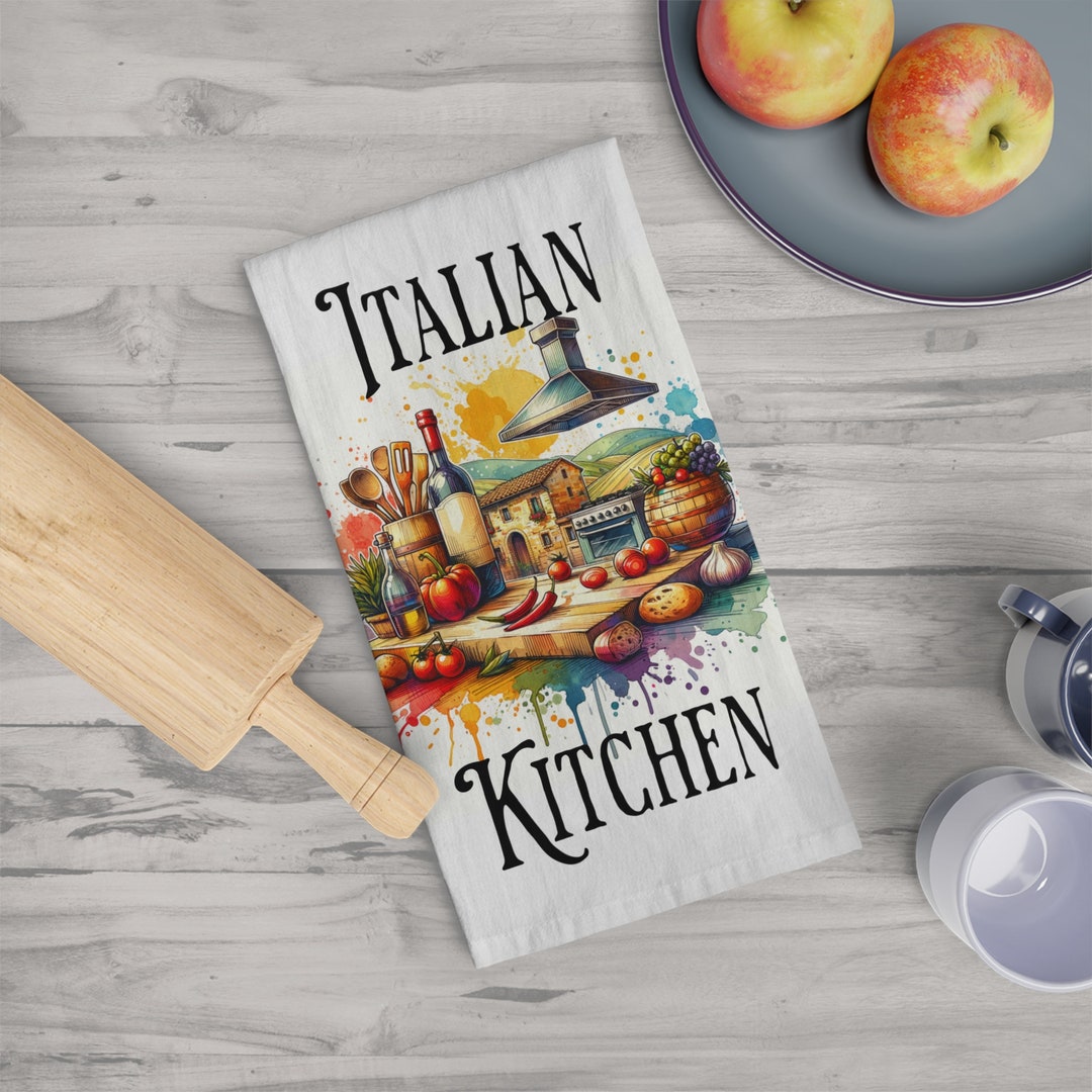 Italian Kitchen Tea Towel, Italian Kitchen Dishtowel, Housewarming for ...