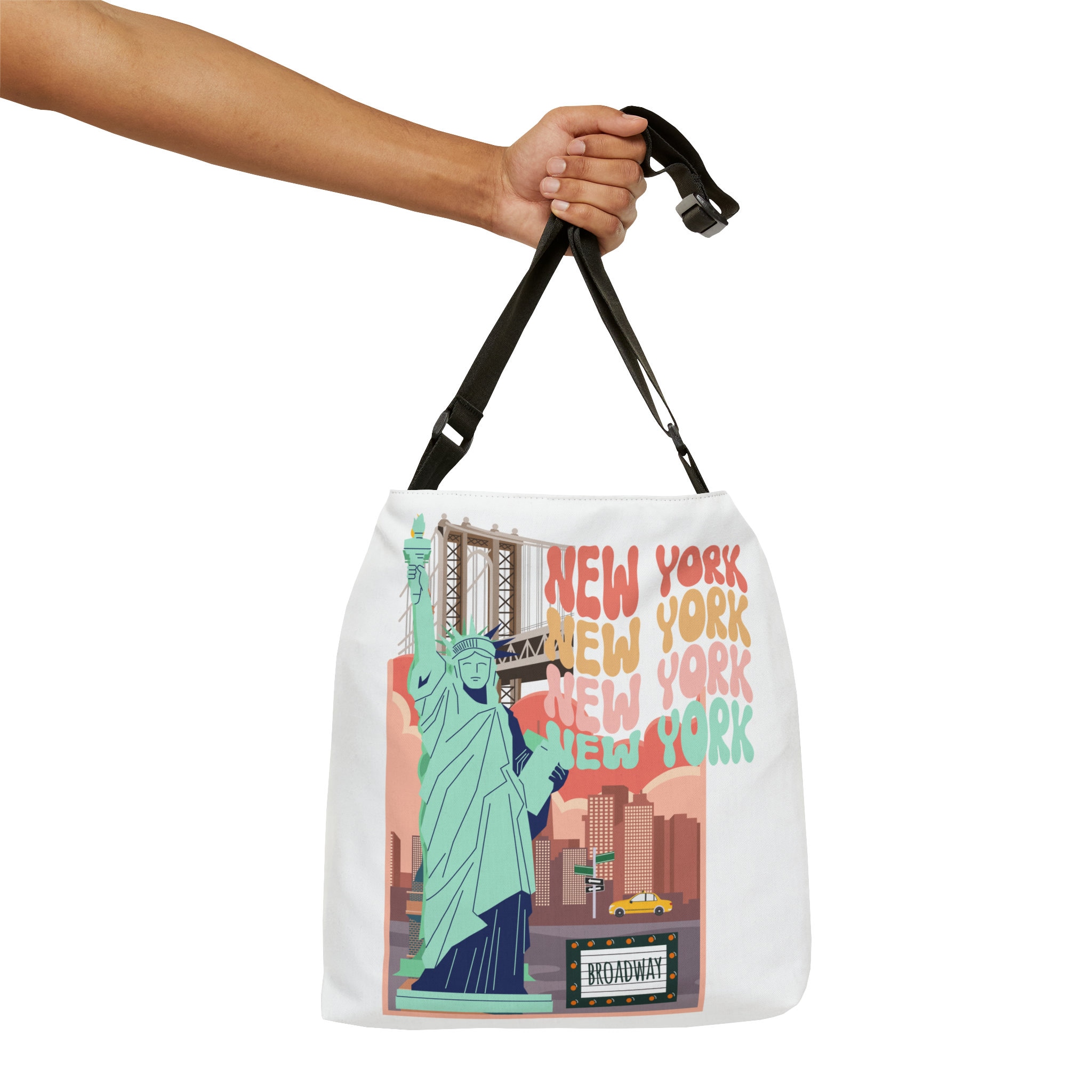 New York Adjustable Tote Bag, I Love NY Cute All Purpose Tote Bag. New ...