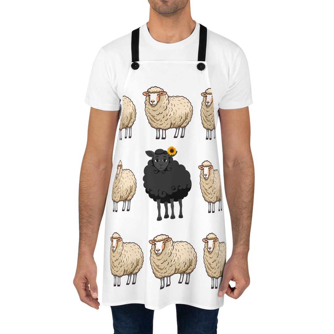Black Sheep Kitchen Apron, Fun Sheep Designed Kitchen Gift, Farmhouse ...