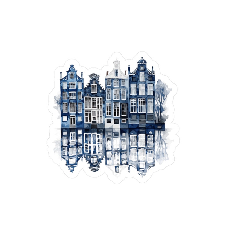 Amsterdam Canal House Kiss-cut Vinyl Decals. Travel Stickers, Delft ...