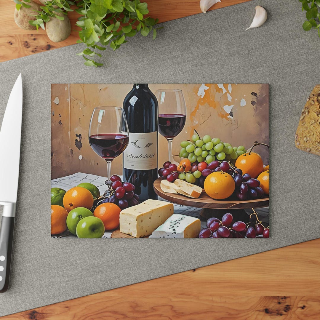 Glass Cutting Board, Tuscan Kitchen Decor, Italian Home Decor, Rustic ...