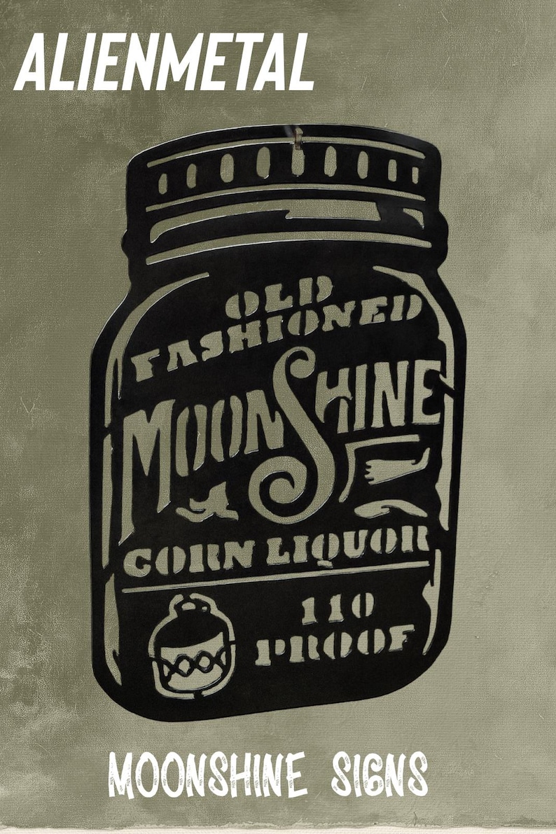 Moone Shine Sign... 14x12 Metal Black - Etsy